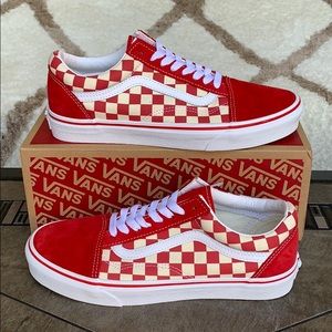 Vans | Shoes | Vans Old Skool Primary Check Rng Redwhite Wmns | Poshmark